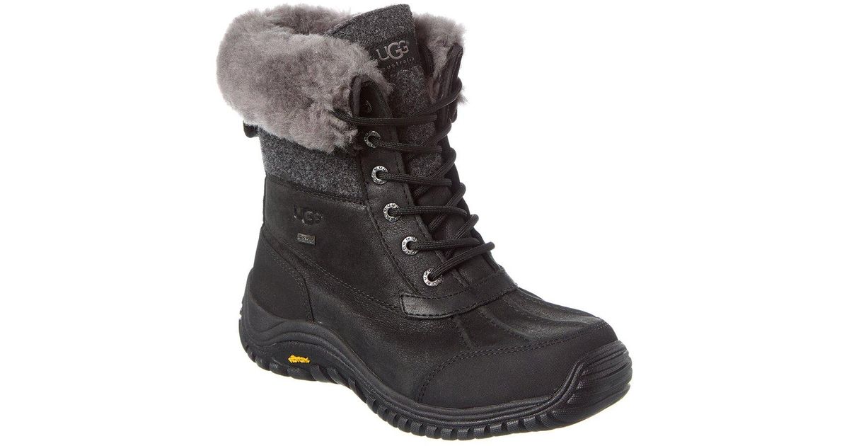 UGG Adirondack Ii Leather & Shearling Boot in Black | Lyst