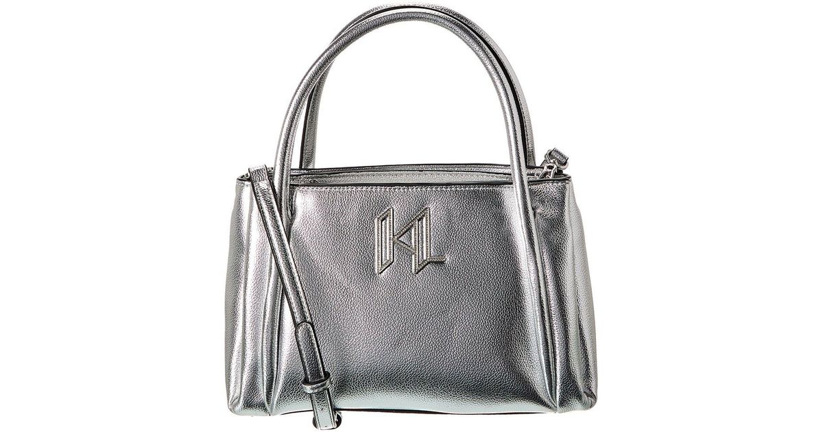 Karl Lagerfeld Nouvelle Satchel in Gray | Lyst