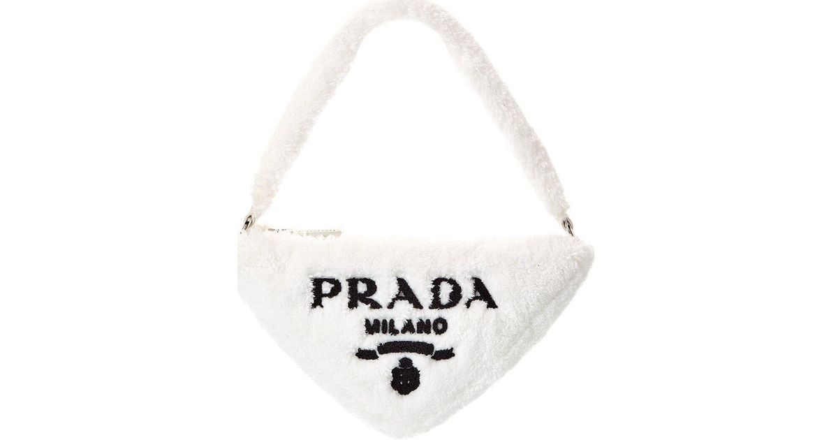 Prada Triangle Crossbody in White | Lyst UK