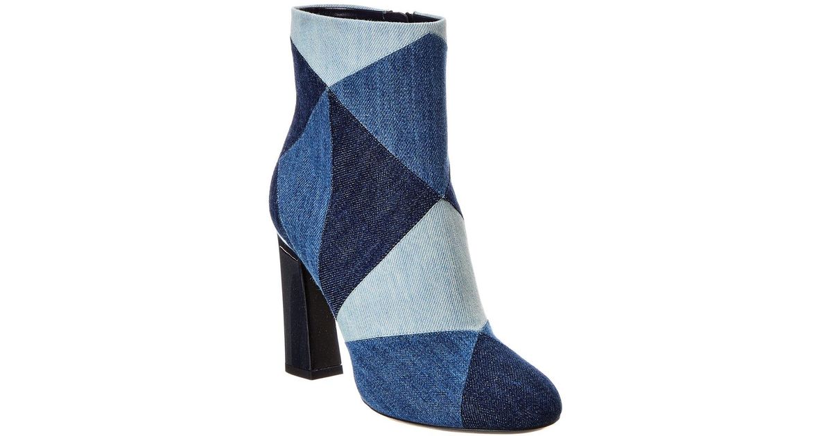 Roger Vivier Prismick Denim Boot in Blue | Lyst UK