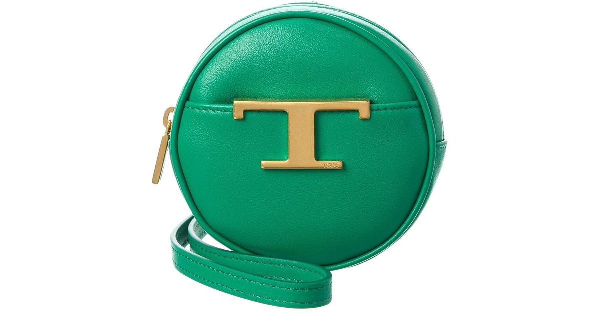 Tod's Timeless Leather Coin Purse in Green | Lyst