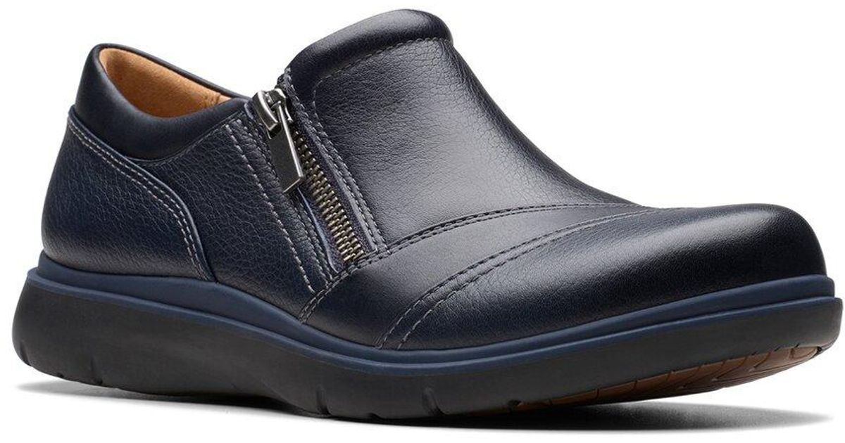 Clarks Certina Pure Leather Loafer in Blue | Lyst UK