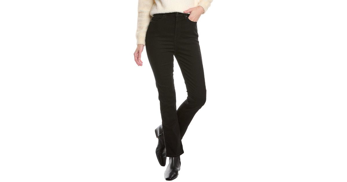 7 For All Mankind High-Rise Slim Kick Rinse Ankle Crop Jean in Black ...