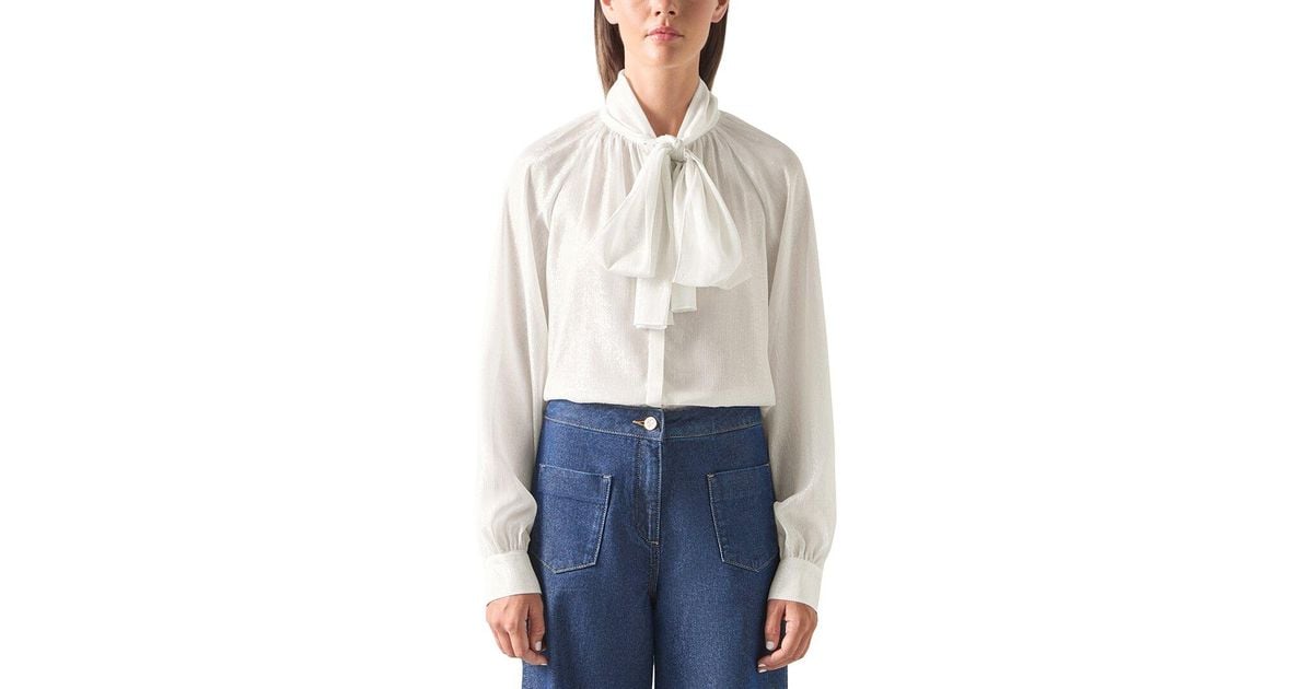 LK Bennett Viv Blouse in Blue | Lyst UK