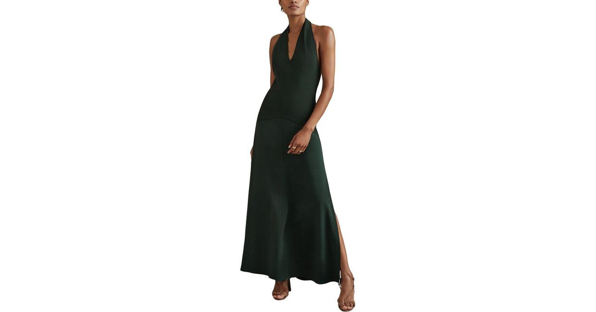 Reiss Rene Hybrid Midi Dress in Black | Lyst UK
