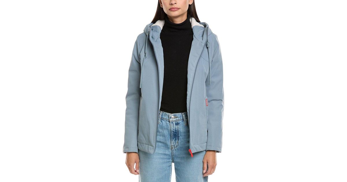 HUNTER Blake Short Rain Jacket in Blue | Lyst