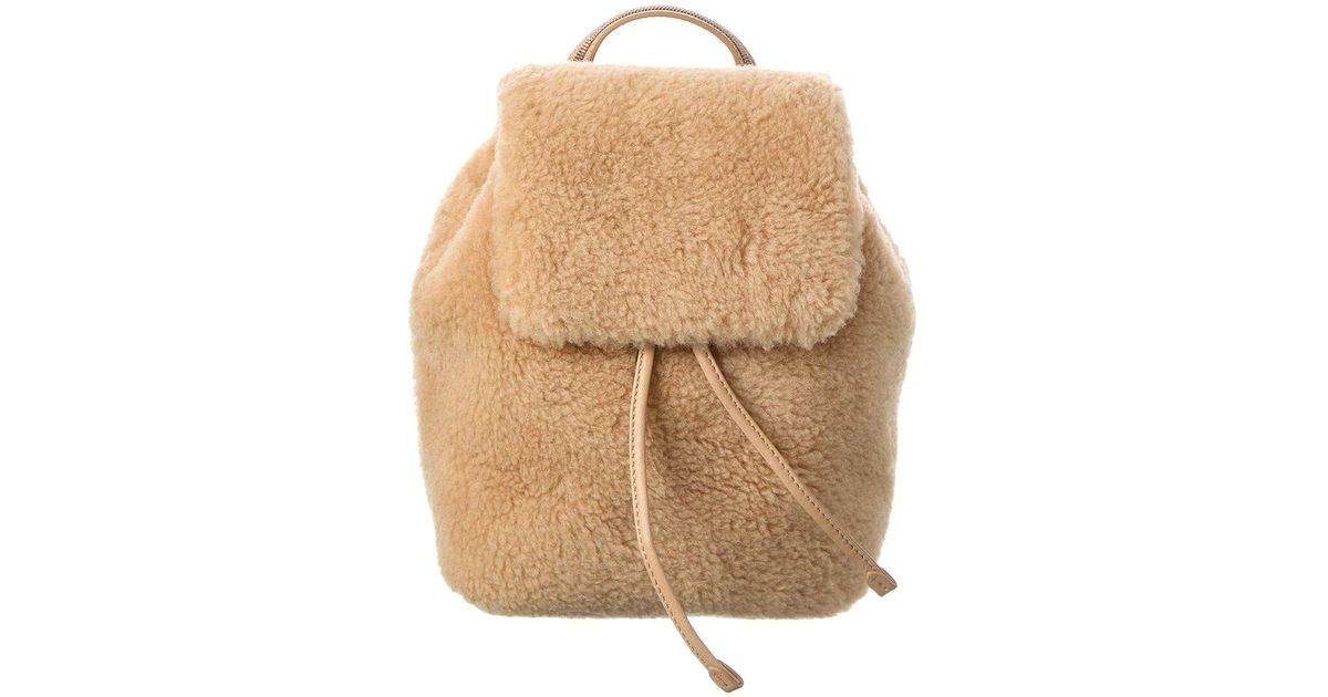Brunello Cucinelli Wool & Leather Backpack in Natural | Lyst
