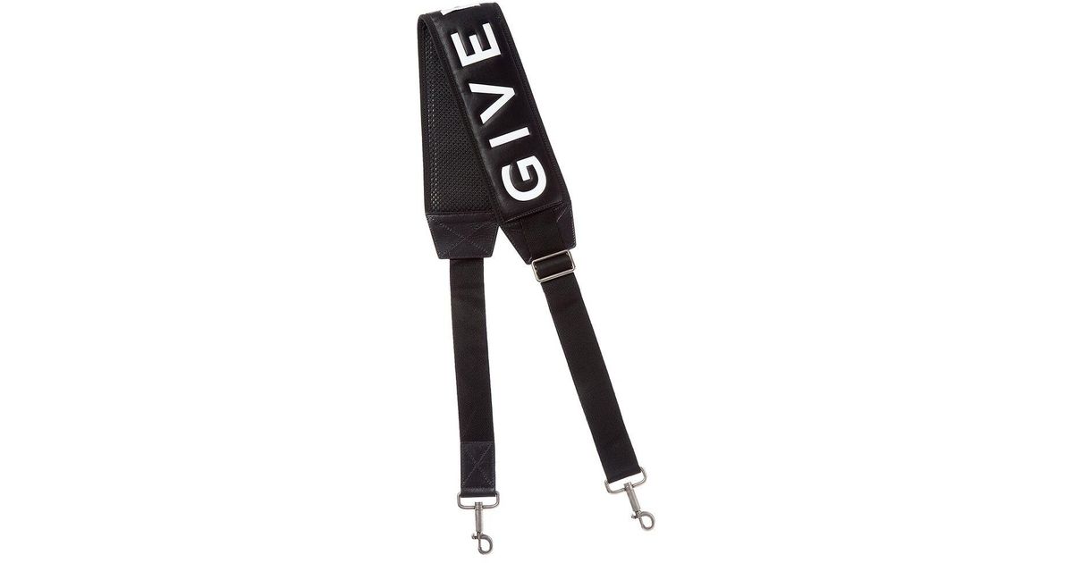 Givenchy Logo Padded Leather Shoulder Strap in Black | Lyst