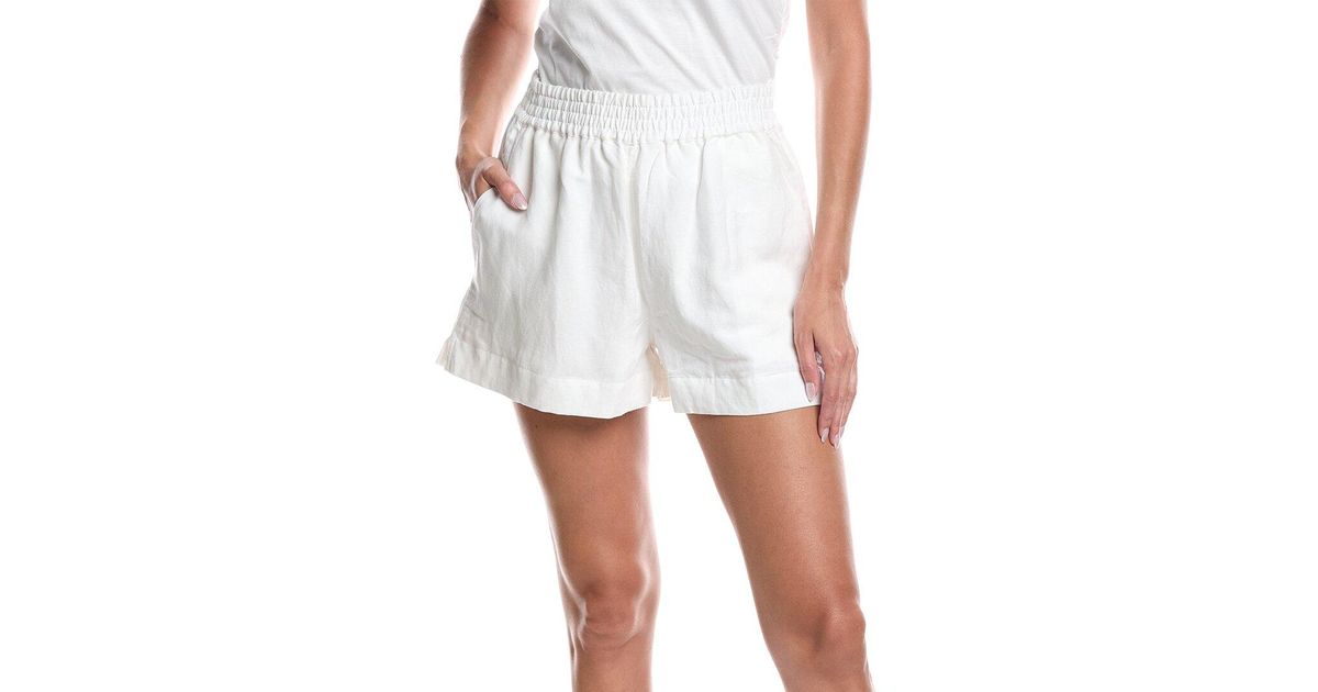 French Connection Birdie Linen Short in White | Lyst UK