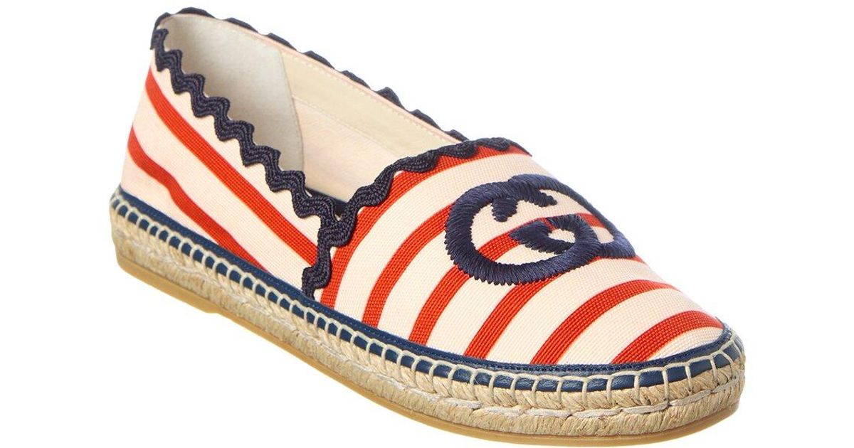 Gucci Interlocking G Canvas Espadrille in Pink | Lyst