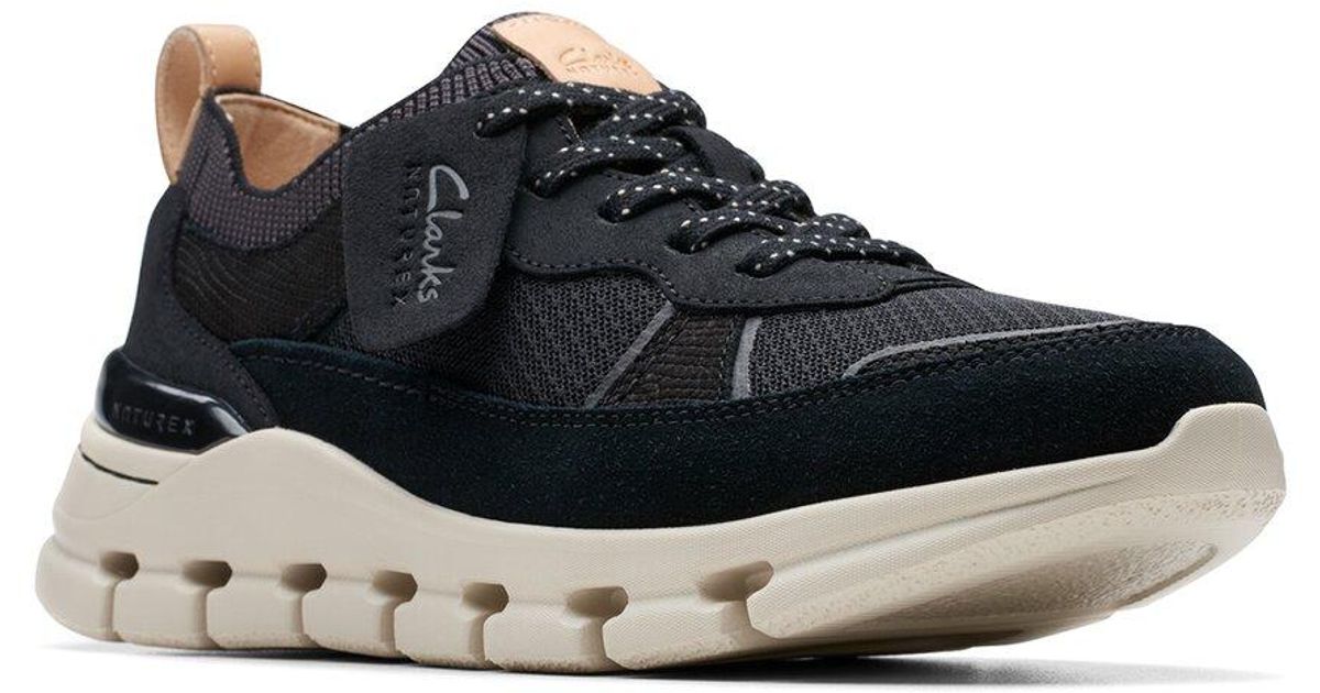Clarks Nature X Cove Leather Sneaker in Black | Lyst