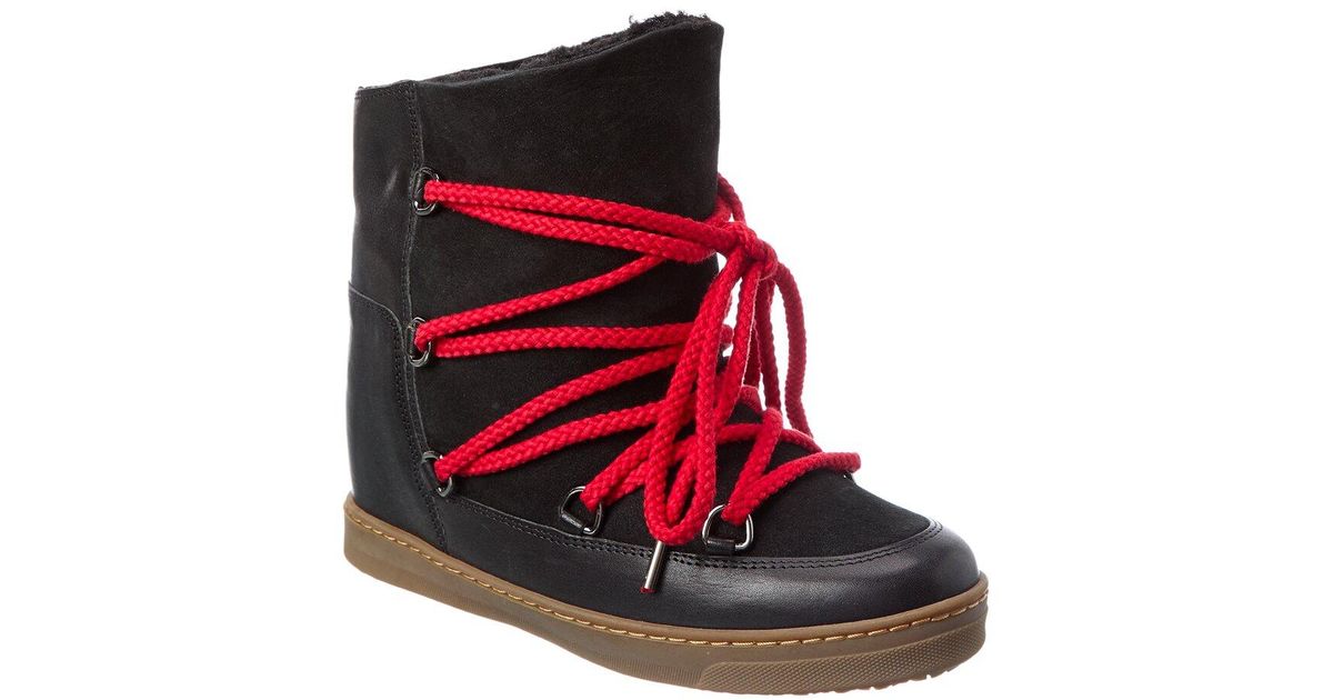 Isabel Marant Nowles Suede & Leather Snow Boot in Red | Lyst
