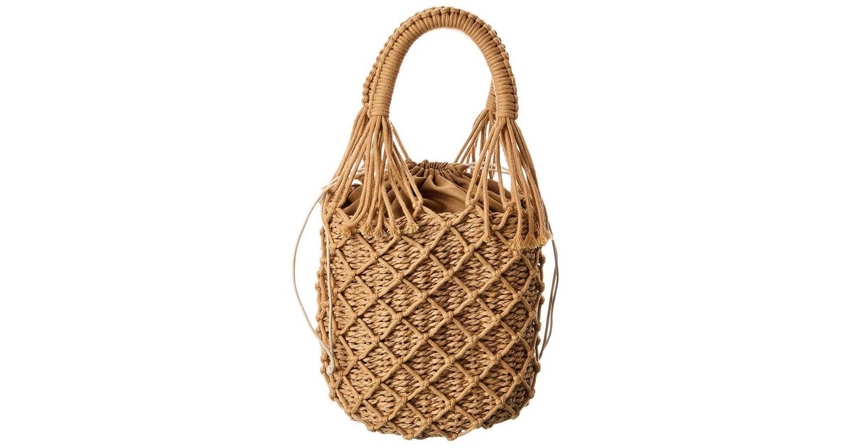 Surell Straw Bucket Bag in Natural | Lyst