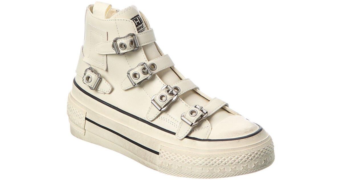 Ash Razor Leather Platform High-Top Sneaker in White | Lyst