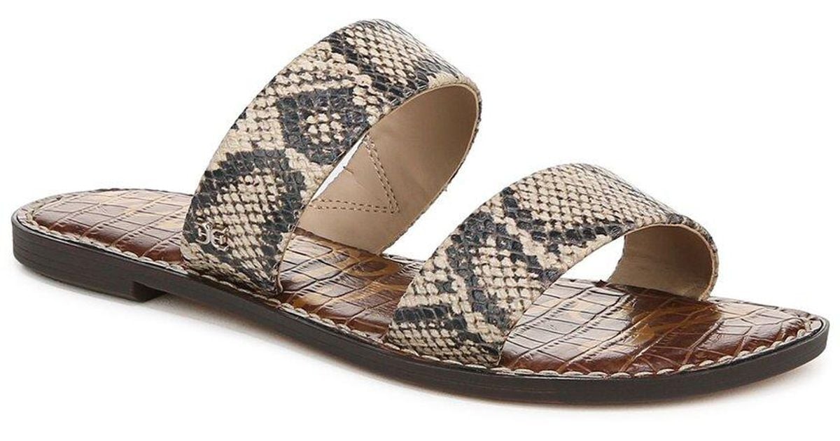 Sam Edelman Gala Leather Slide in Brown | Lyst UK