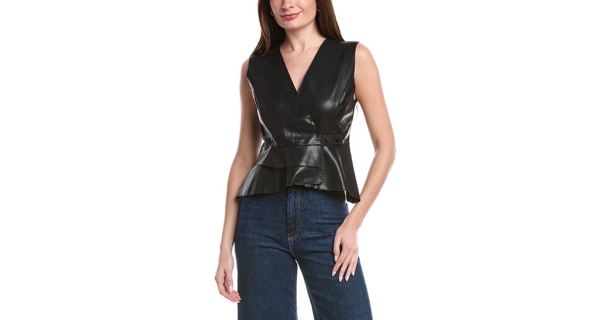 Gracia Cross Open Body V-Neck Vest in Black | Lyst UK
