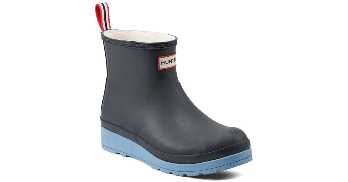 HUNTER Play Short Insulated Rubber Boot in Blue | Lyst