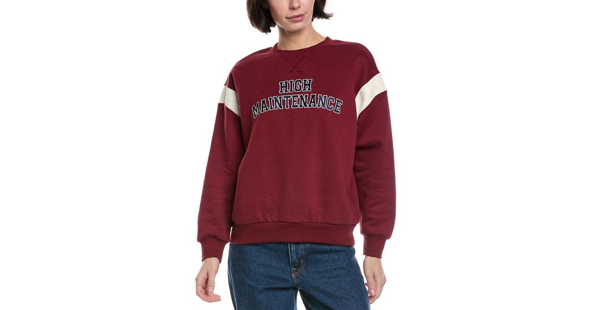 Wildfox High Main V Charlie Oversized Fit Sweatshirt in Red | Lyst UK