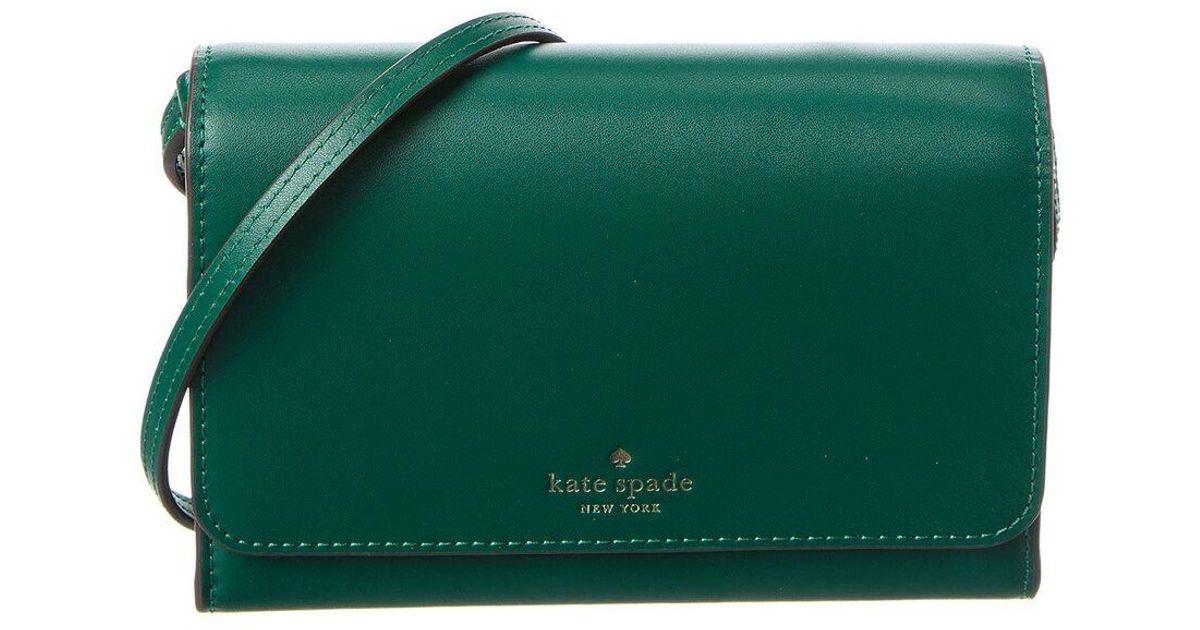 Kate Spade Kerri Smooth Leather Small Flap Wallet On A String in Green ...