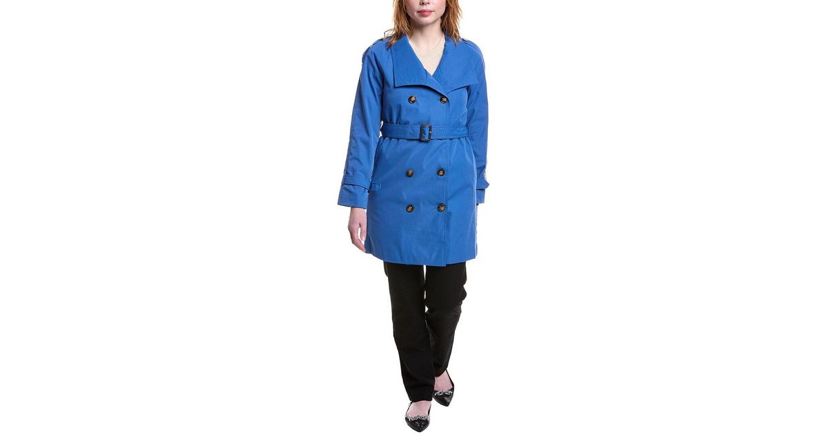 NVLT Classic Double-Breasted Trench Coat in Blue | Lyst UK