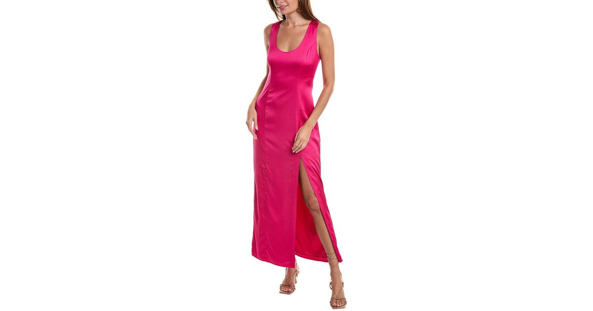 Hutch Lolo Satin Maxi Dress in Pink | Lyst