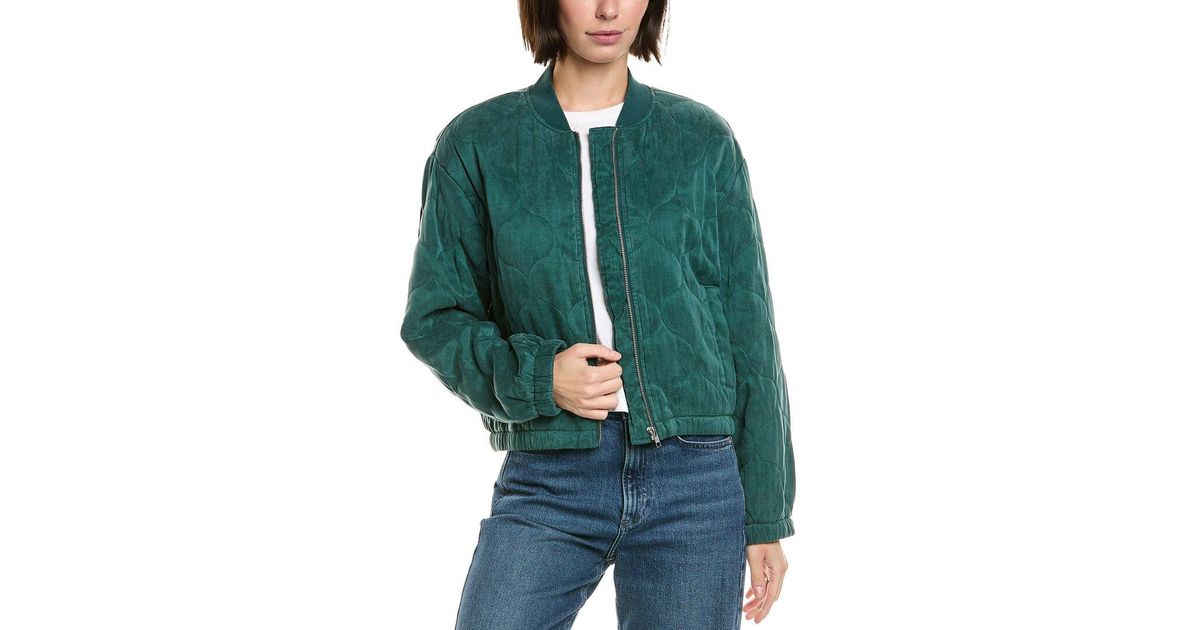 Bella Dahl Wynter Quilted Bomber Jacket in Green | Lyst UK