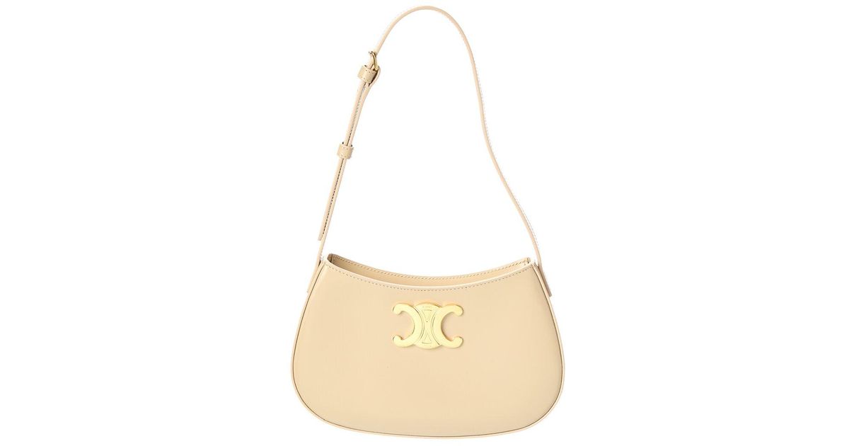 Celine Tilly Medium Leather Shoulder Bag in Natural | Lyst UK