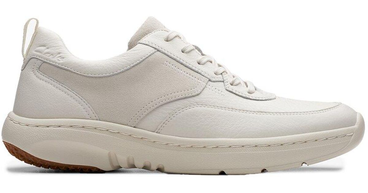 Clarks Pro Lace Leather Shoe in White for Men | Lyst