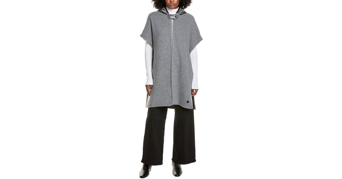 Bogner Nilla Wool-Blend Poncho in Grey | Lyst UK