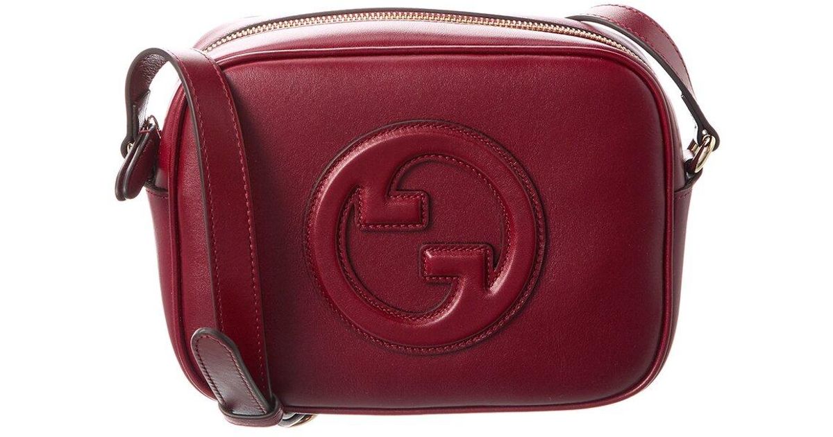 Gucci Blondie Mini Leather Camera Bag in Red | Lyst