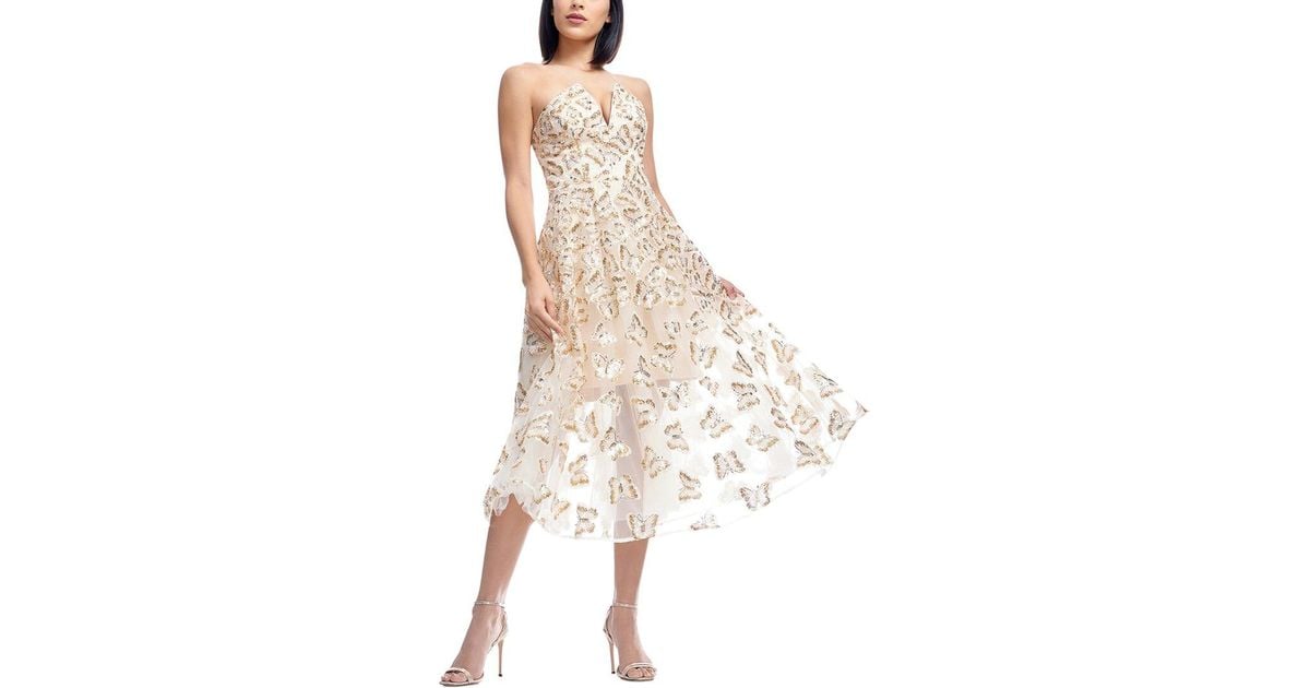 Dress the Population Briella Fit & Flare Dress in White | Lyst UK