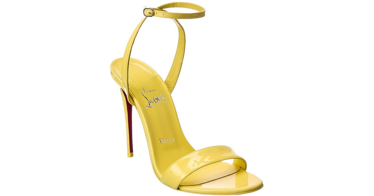 Christian Louboutin Loubigirl 100 Patent Sandal in Yellow | Lyst