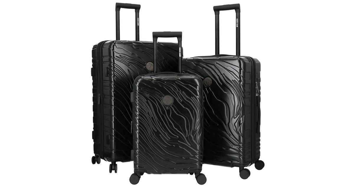 Roberto Cavalli Molded Zebra 3Pc Expandable Luggage Set in Black | Lyst