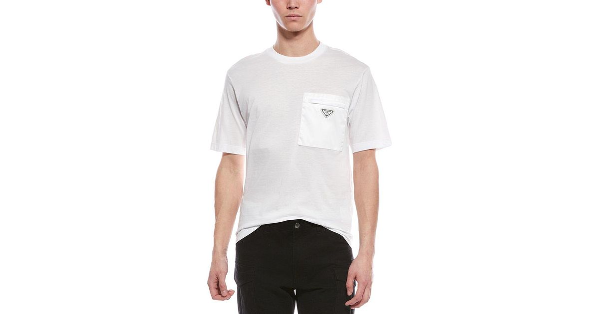 Prada Logo T-Shirt in White for Men | Lyst UK
