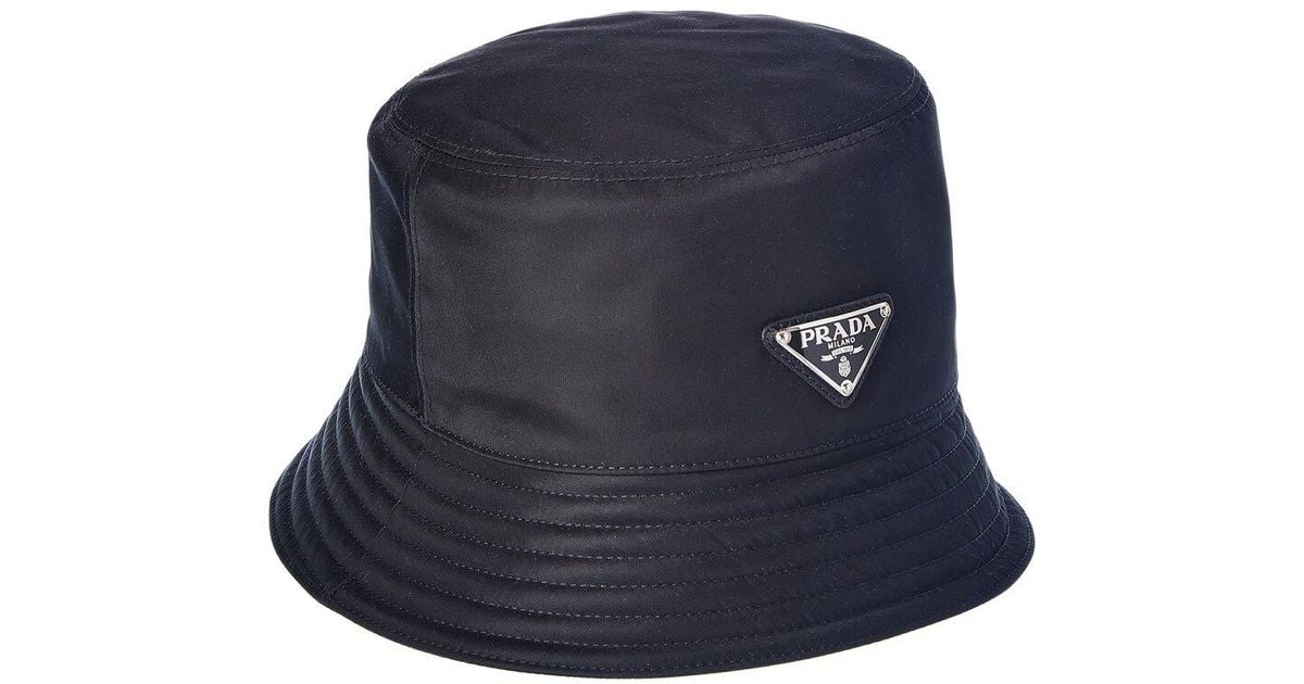 Prada Logo Bucket Hat in Blue | Lyst UK