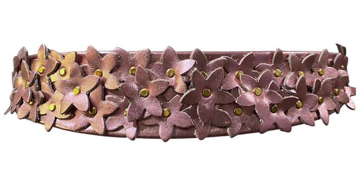 Ada Flower Naomi Leather Belt in Pink | Lyst