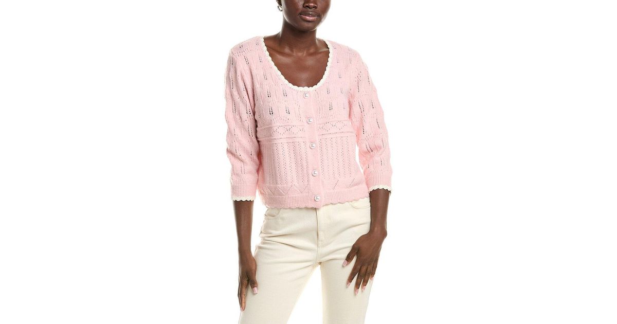 ANNA KAY Jolinne Cashmere-Blend Cardigan in Pink | Lyst UK