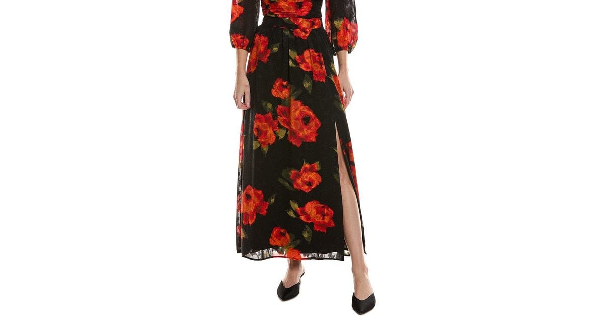 Laundry by Shelli Segal Jacquard Maxi Skirt in Red | Lyst UK