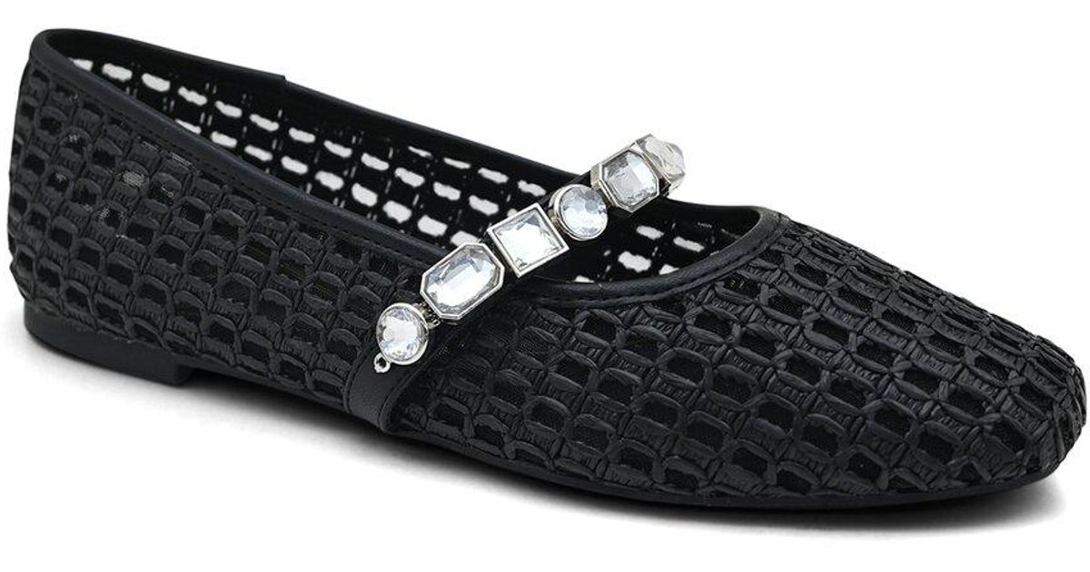 Kenneth Cole Zeta Maj Raffia Flat in Black | Lyst UK