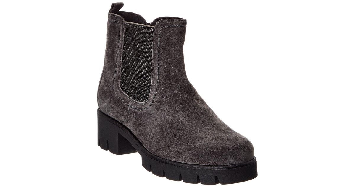 Gabor Suede Chelsea Boot in Black | Lyst UK