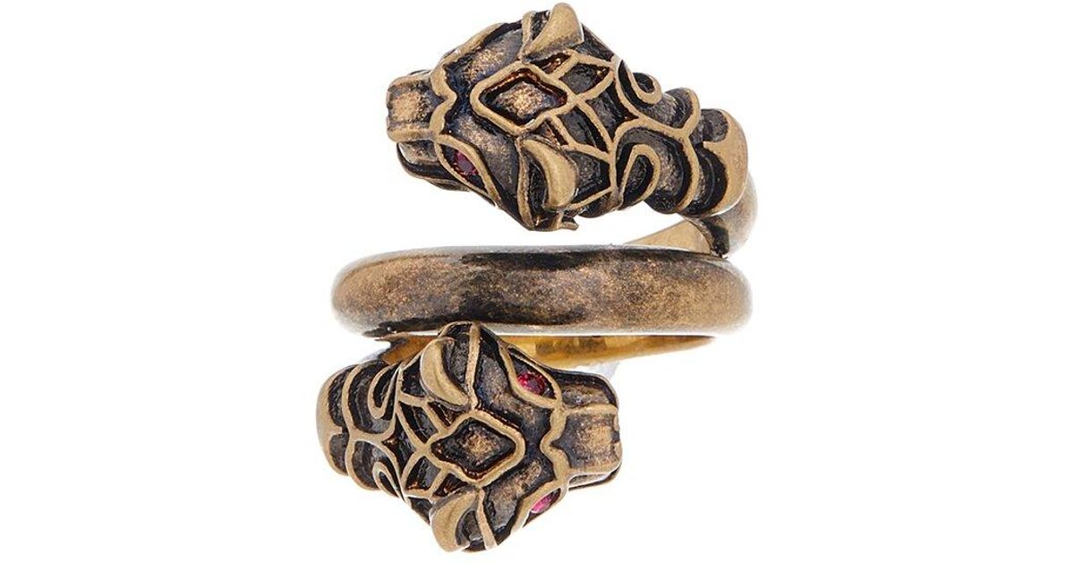 Gucci Feline Crystal Ring in White | Lyst