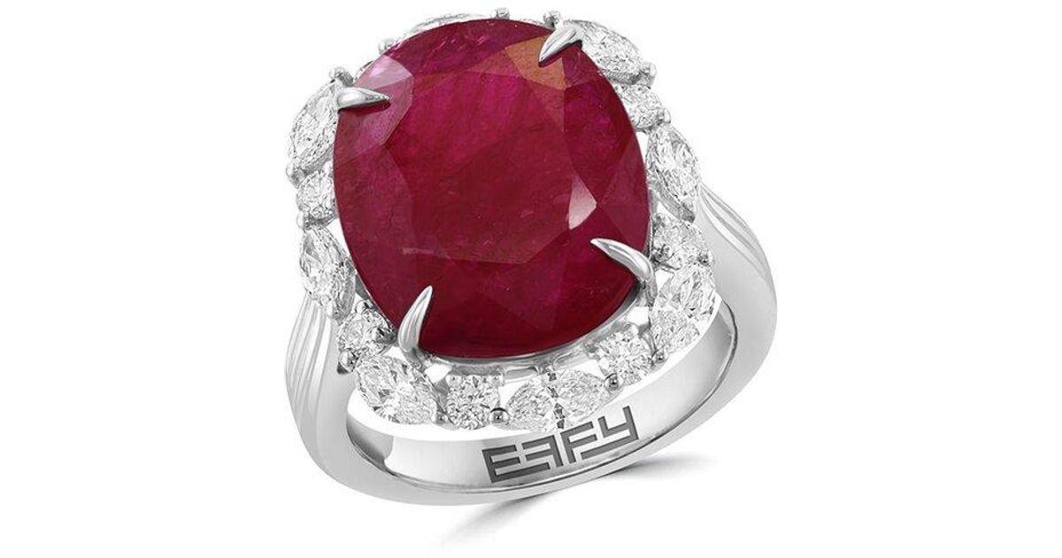 Effy Fine Jewelry Hematian 18K 11.29 Ct. Tw. Diamond & Ruby One Of A ...