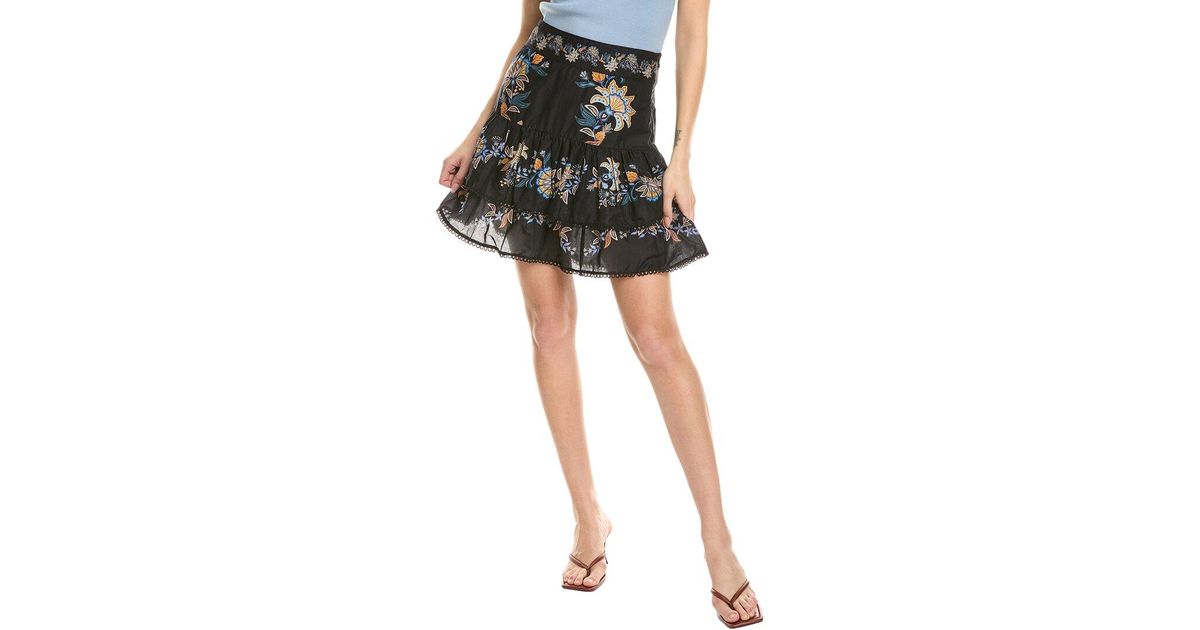 FARM Rio Tiered Mini Skirt in Black | Lyst