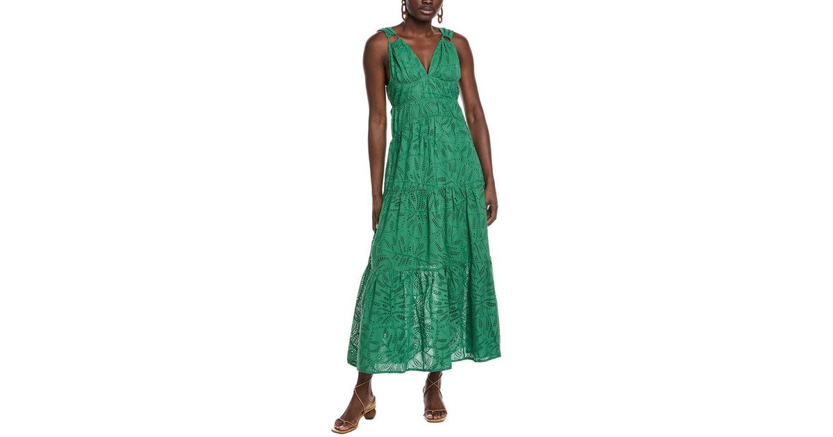 FARM Rio Monstera Corset Tiered Maxi Dress in Green | Lyst UK