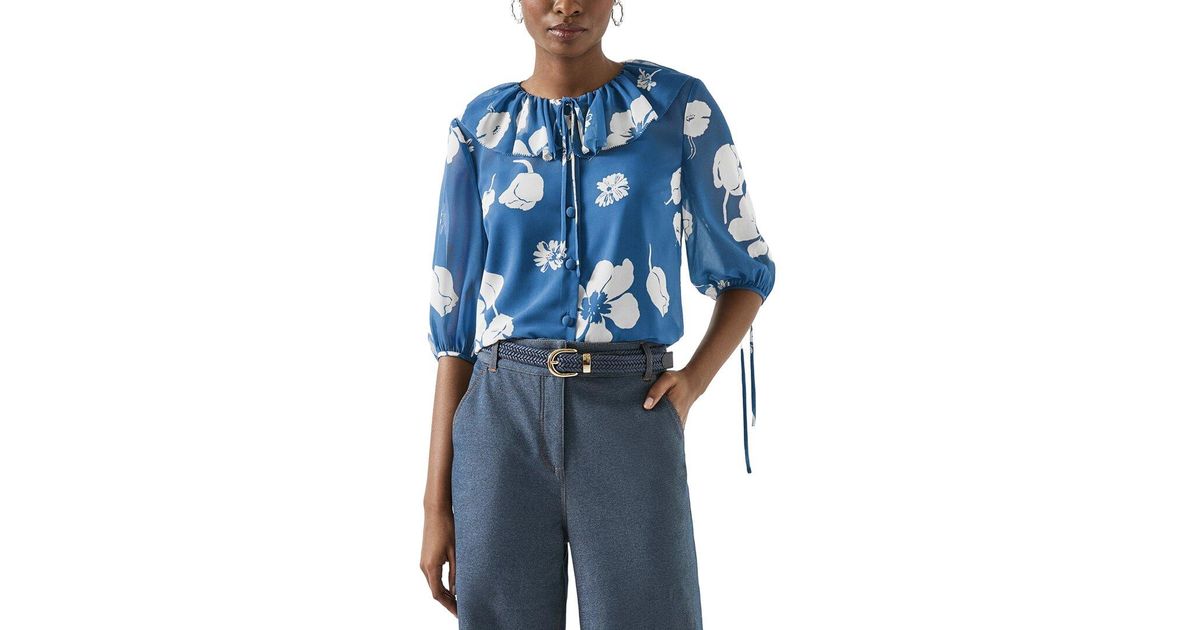 LK Bennett Rumi Blouse in Blue | Lyst UK