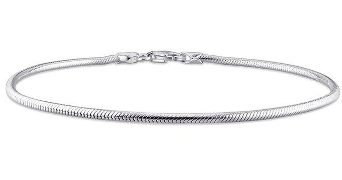 Italian Silver Snake Chain Bracelet in White | Lyst