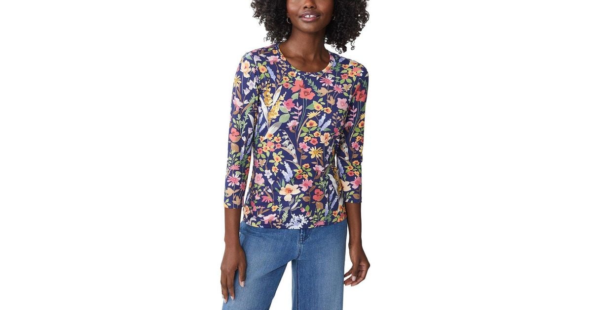 J.McLaughlin Signature Tee Top in Blue | Lyst UK