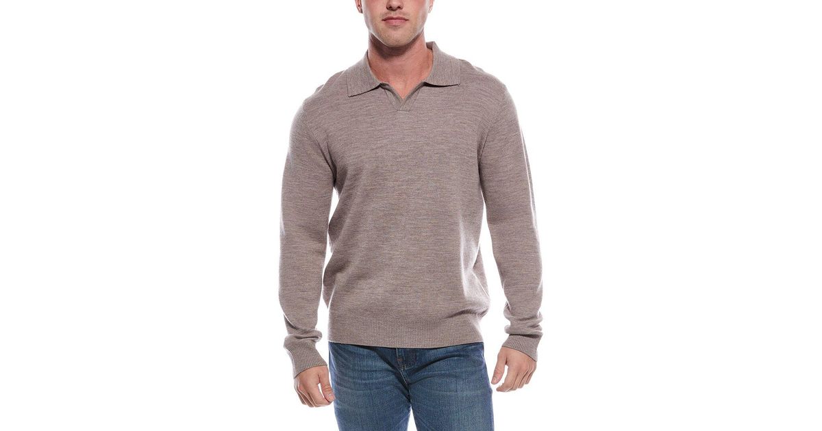 Magaschoni Wool-Blend Johnny Collar Sweater in Grey for Men | Lyst UK