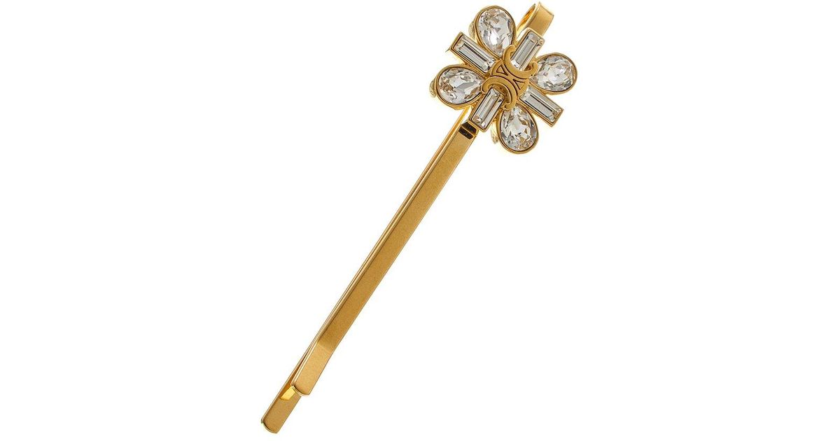 Celine Daisy Hair Slide in Metallic | Lyst UK