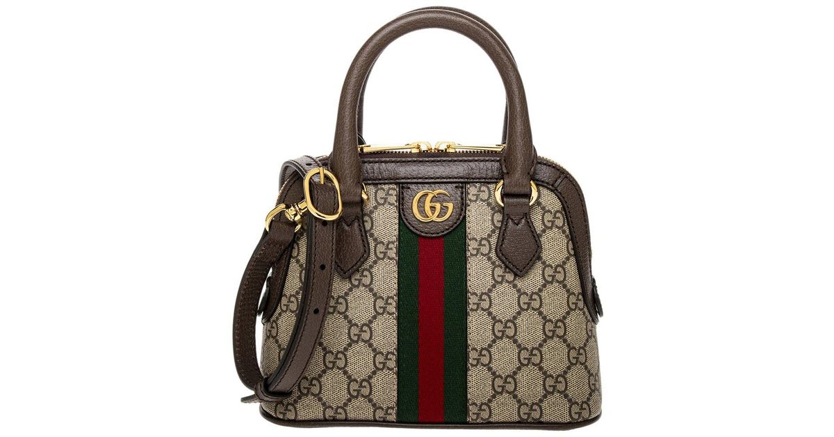 Gucci Ophidia Mini Gg Supreme Canvas & Leather Top Handle Bag in Black ...